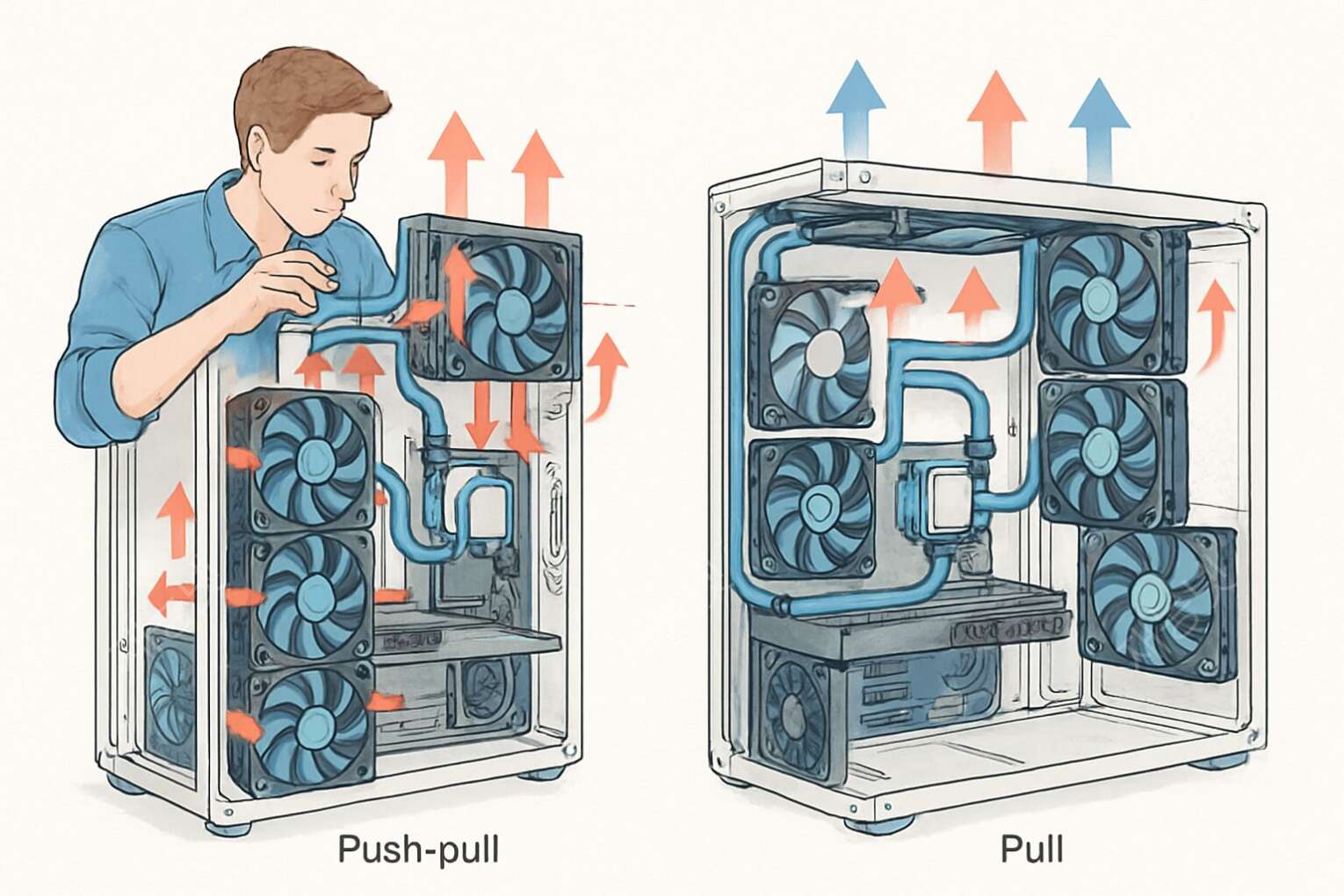 🔧 Push-Pull vs Pull 라디에이터 설정