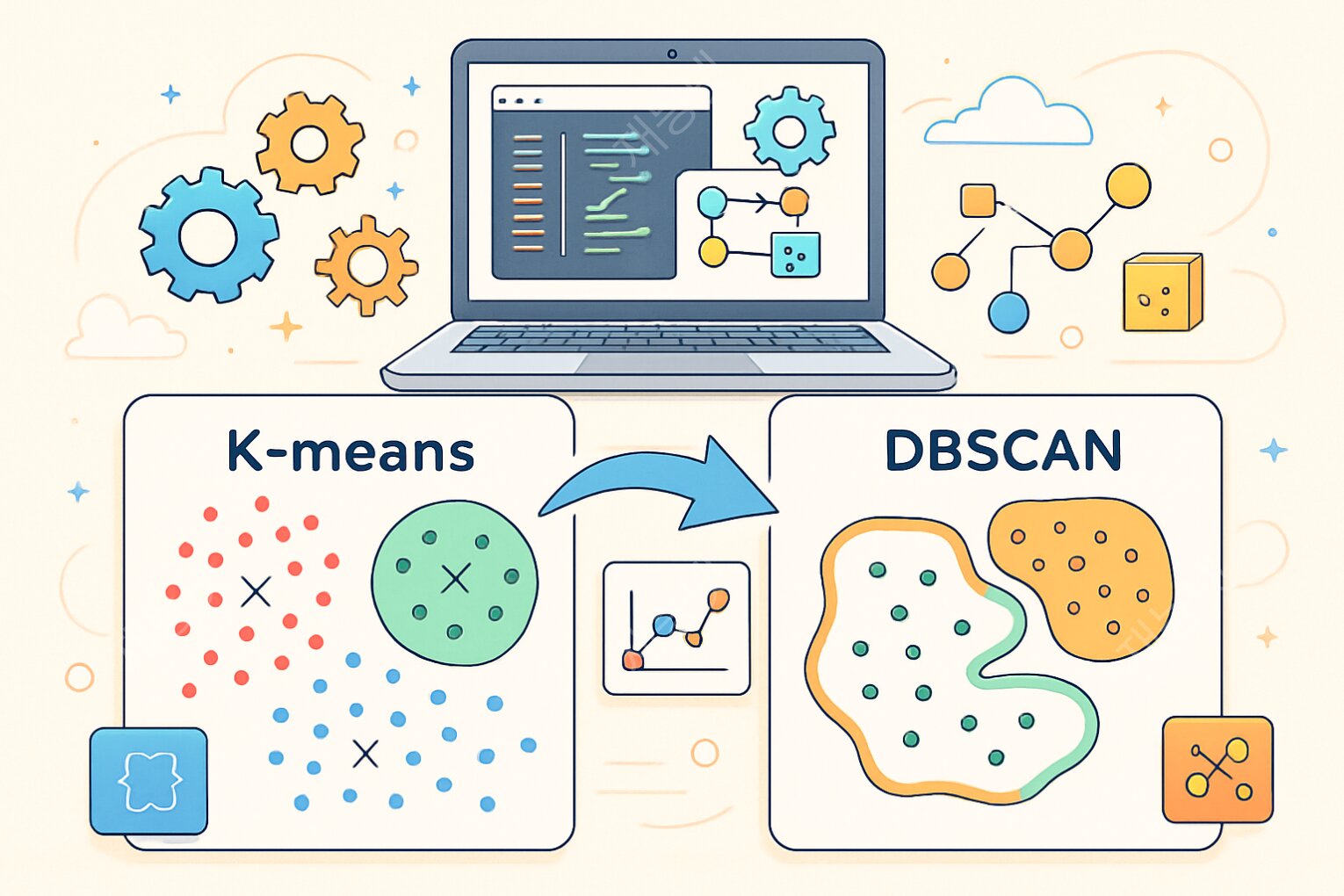 🎯 클러스터링 알고리즘 완벽 비교: K-means와 DBSCAN, 어떤 걸 선택해야 할까?