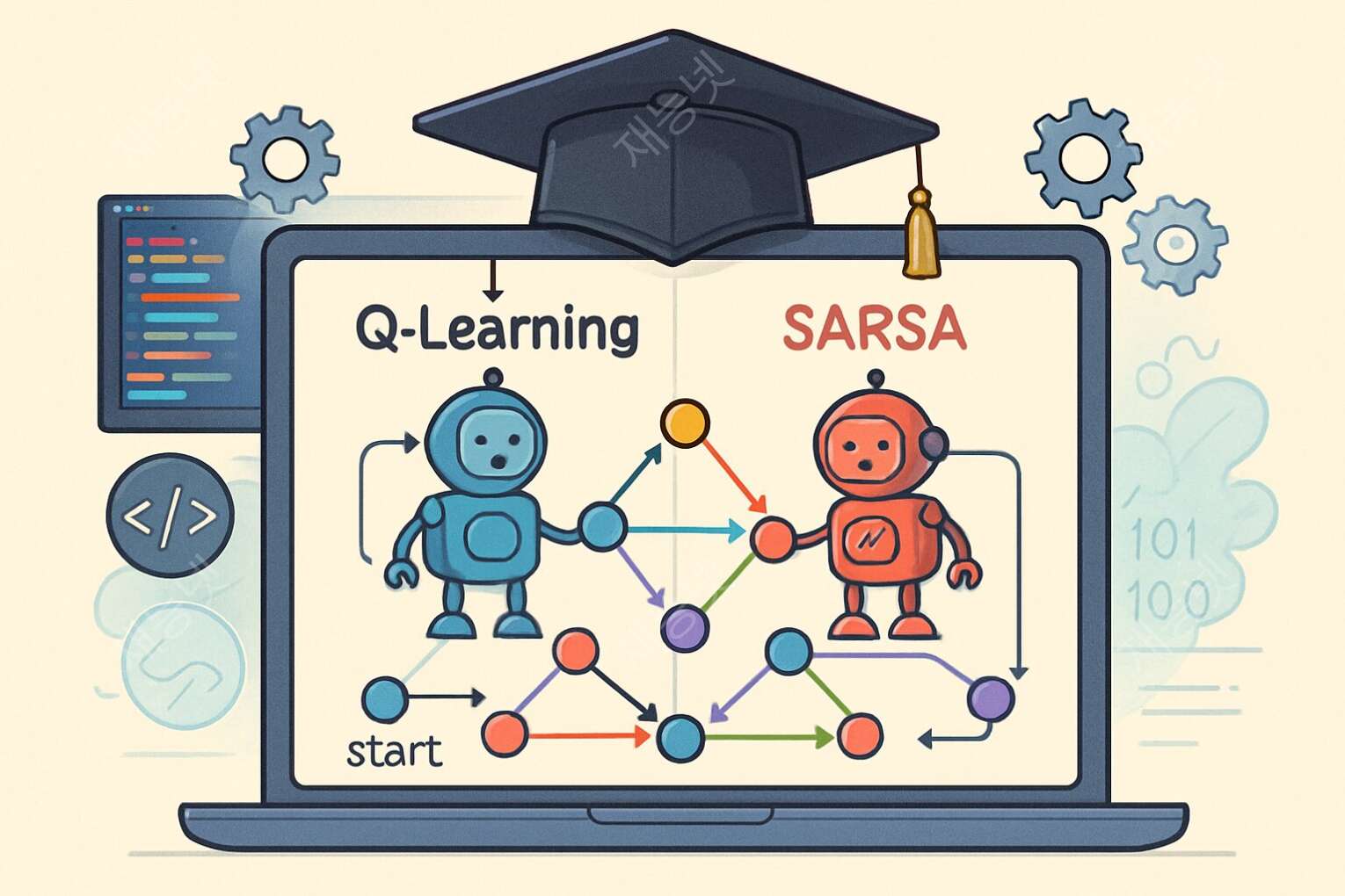 🤖 강화학습 알고리즘: Q-learning과 SARSA 비교 🧠