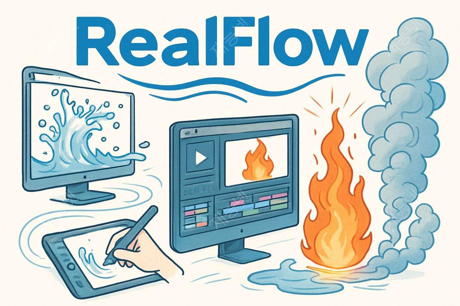 RealFlow: 유체 시뮬레이션으로 물, 불, 연기 효과 만들기 🌊🔥💨